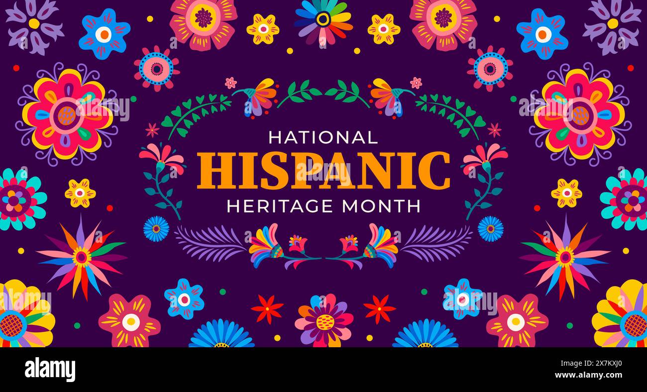 Tropical Flowers Background For National Hispanic Heritage Month