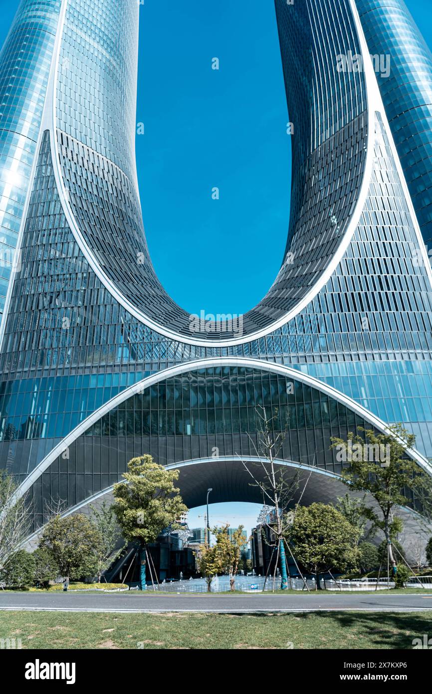 Hangzhou, China, May 16, 2024 : view of modern commercial buildings ...