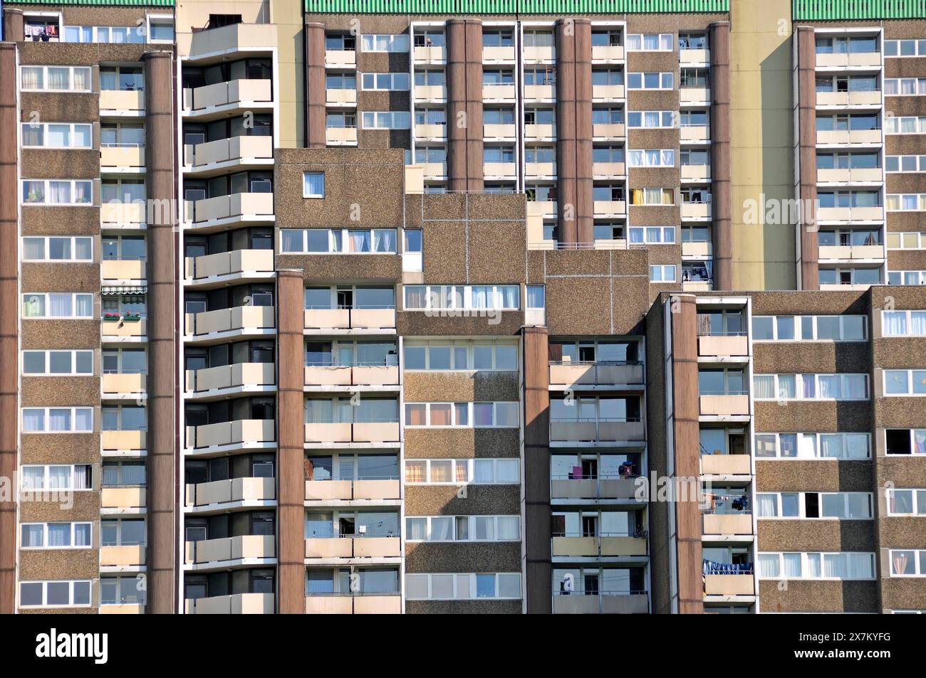 Residential tower blocks KoelnBerg, a social hotspot in the Meschenich ...
