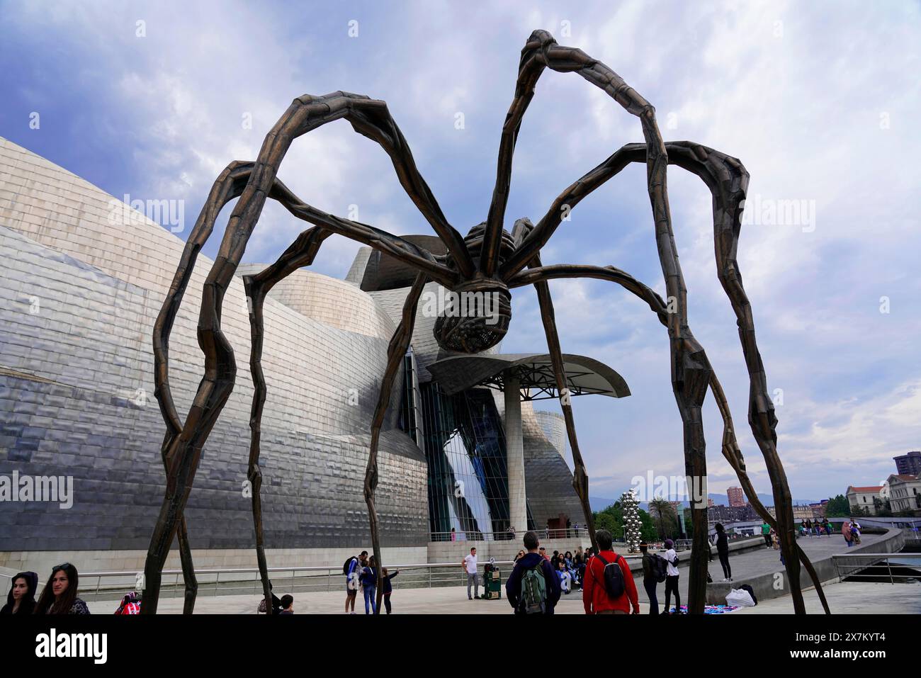 Guggenheim Museum Bilbao on the banks of the river Nervion, Architect ...