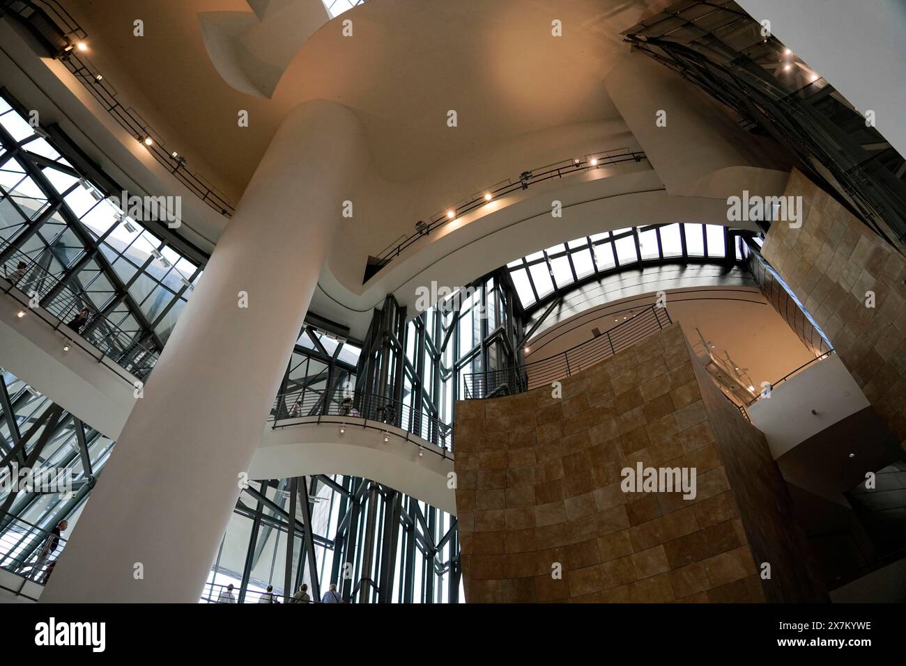 Guggenheim Museum Bilbao, Spain, Europe, The interior features a large ...