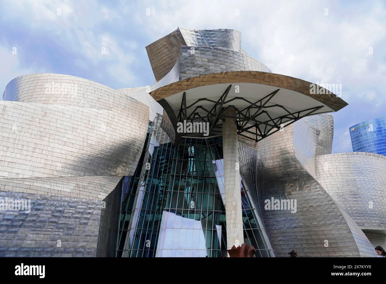 Guggenheim Museum Bilbao on the banks of the Nervion River, architect ...