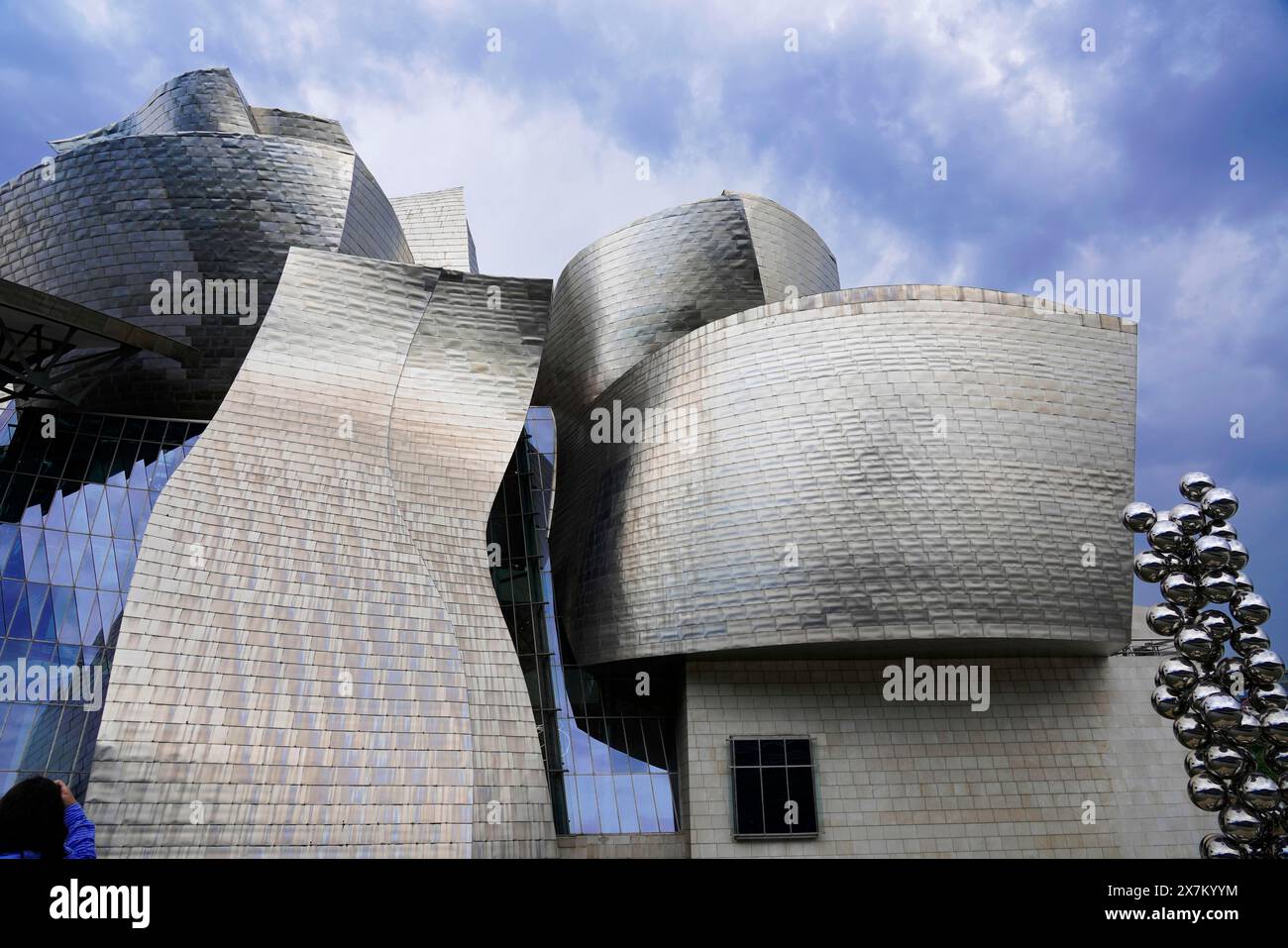 Guggenheim Museum Bilbao on the banks of the Nervion River, architect ...