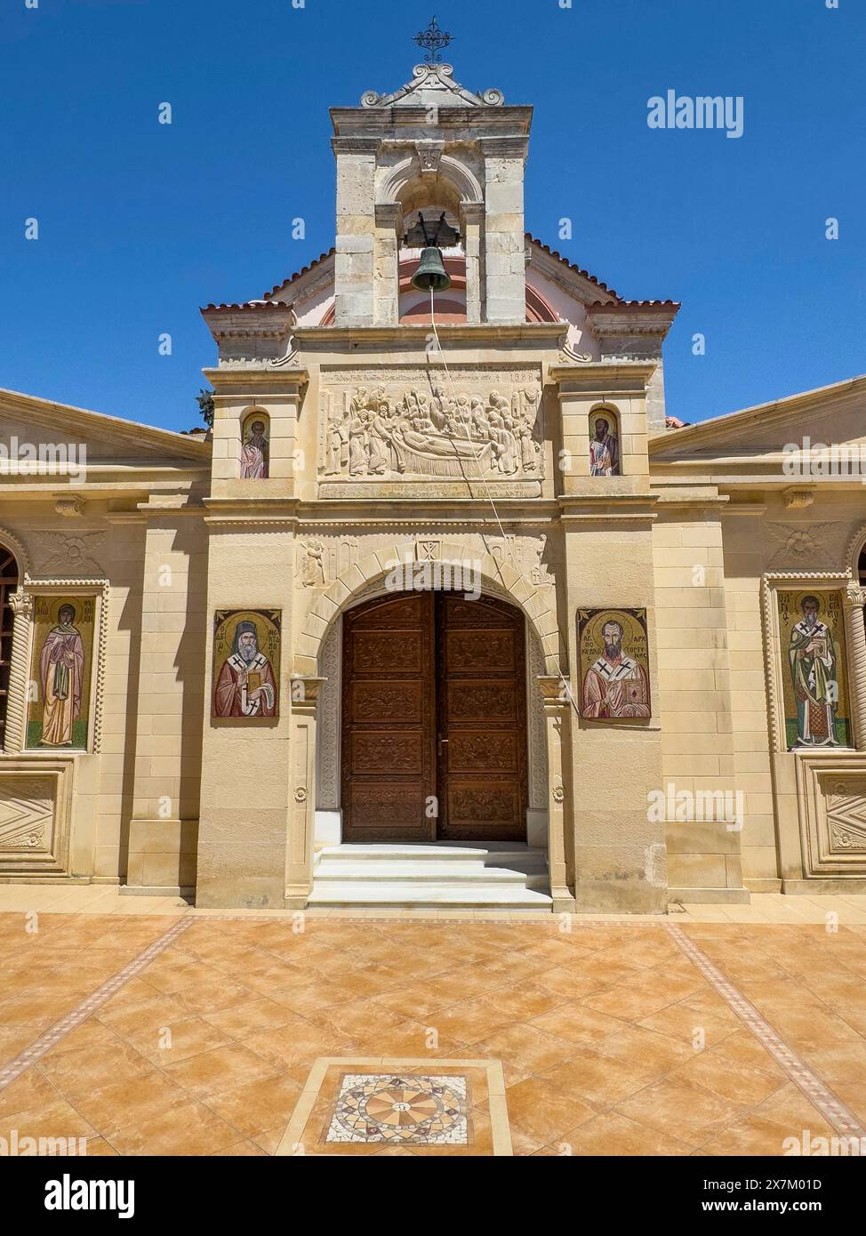 Main entrance portal of orthodox church monastery church Zoodochos Pege ...