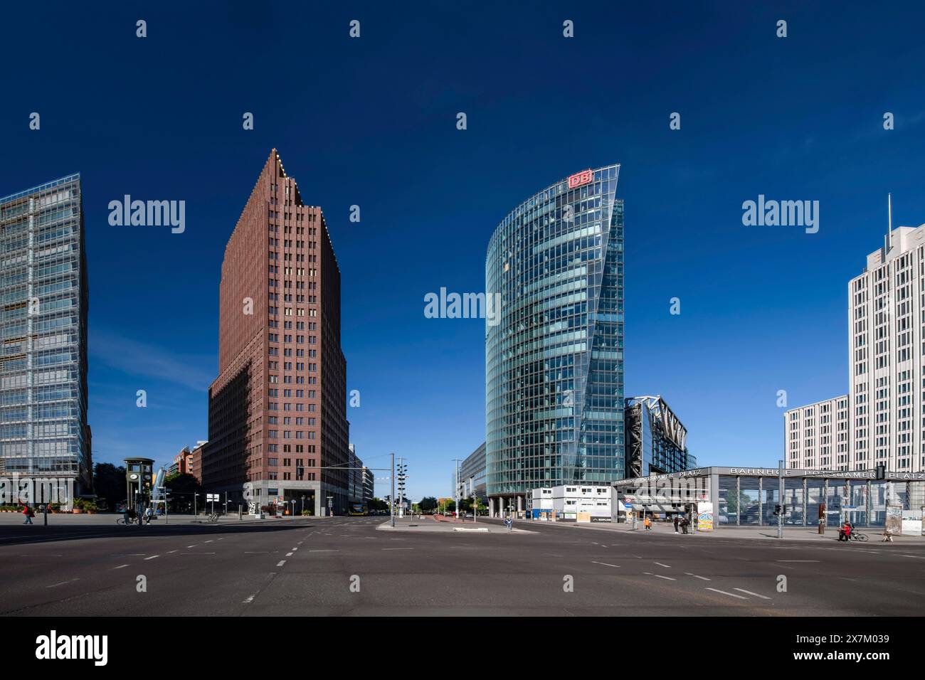 Potsdamer Platz, skyscrapers, Renzo Piano 11, Kollhoff Tower, railway ...