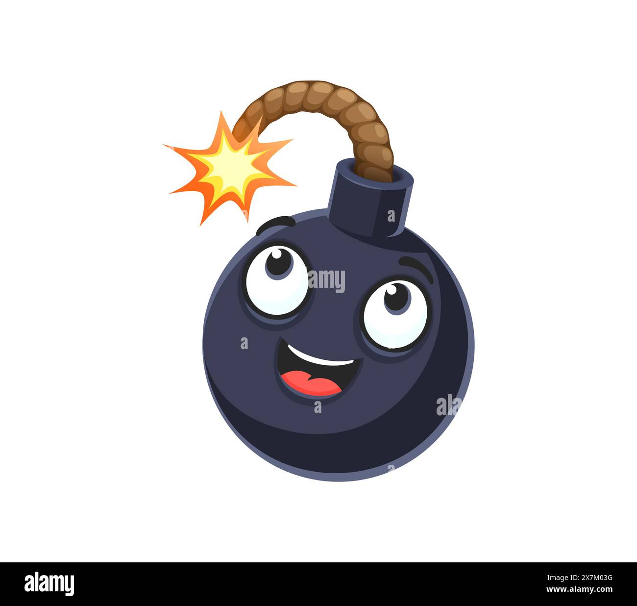 Cartoon bomb character. Isolated vector explosive weapon comic book or ...