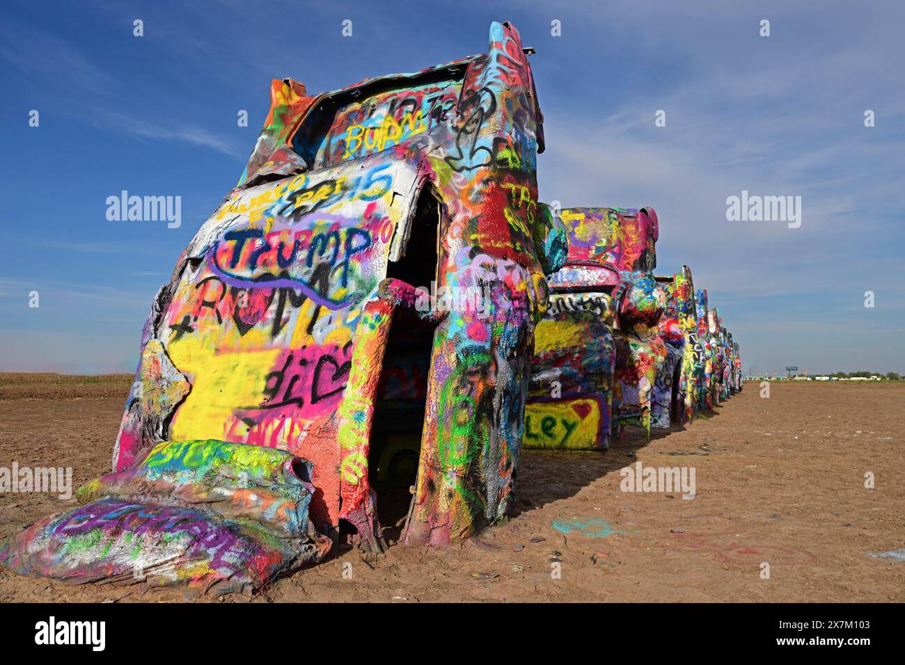 Cadillac Ranch on Route 66, Amarillo, Texas Stock Photo - Alamy