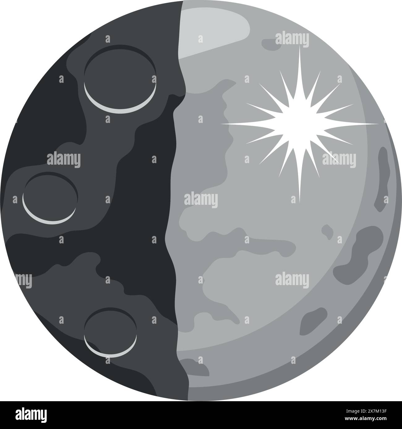 first quarter moon phase Stock Vector Image & Art - Alamy