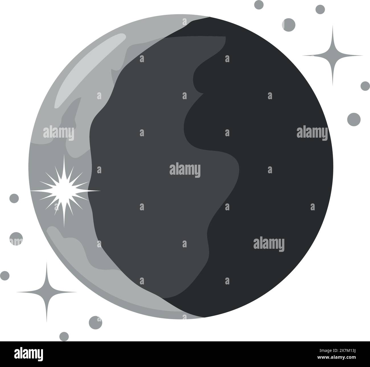 Moon phase waning crescent Cut Out Stock Images & Pictures - Alamy