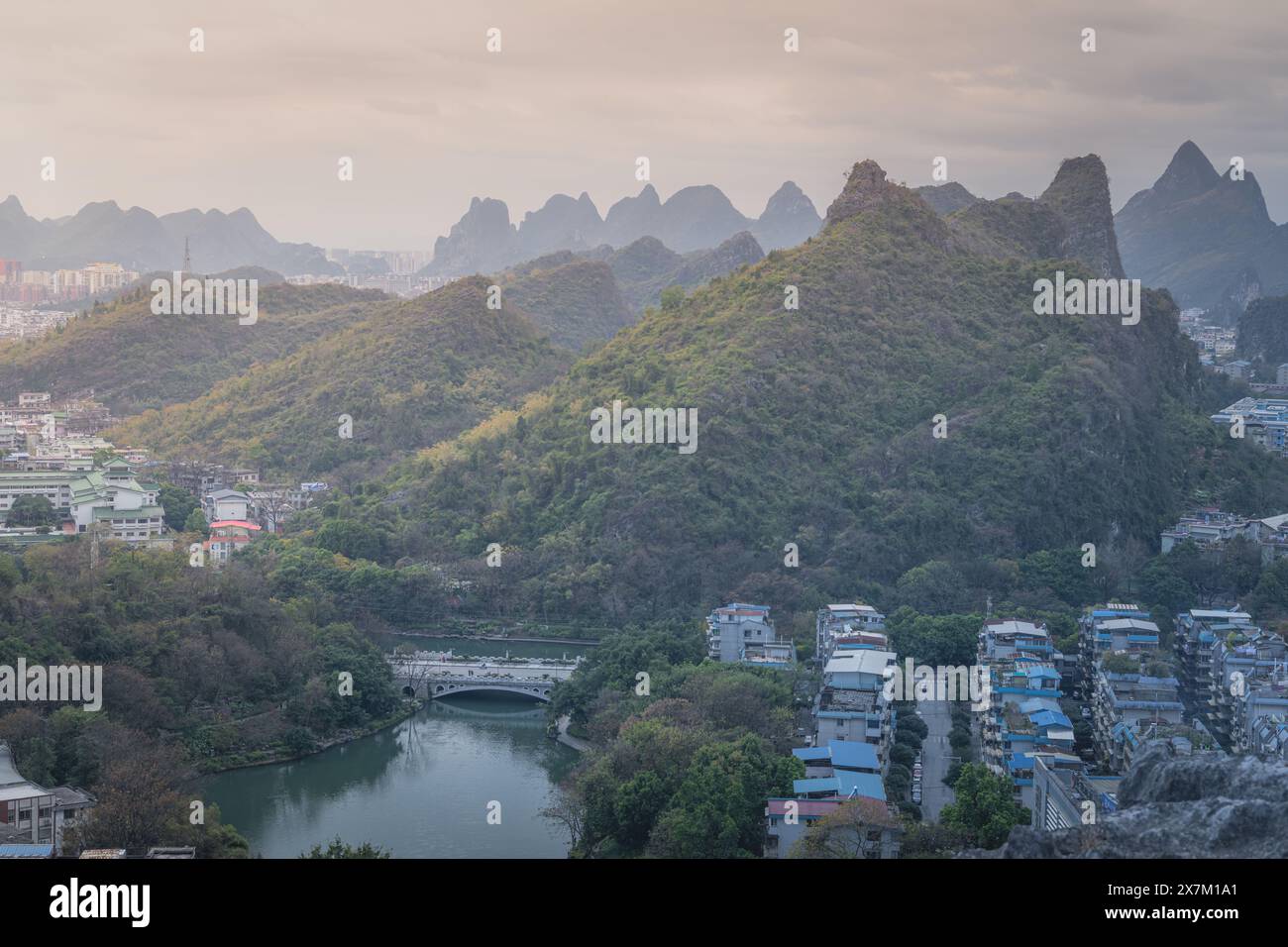 Unique and spectacular karst landforms in Yangzhou, Guilin, China. Copy ...