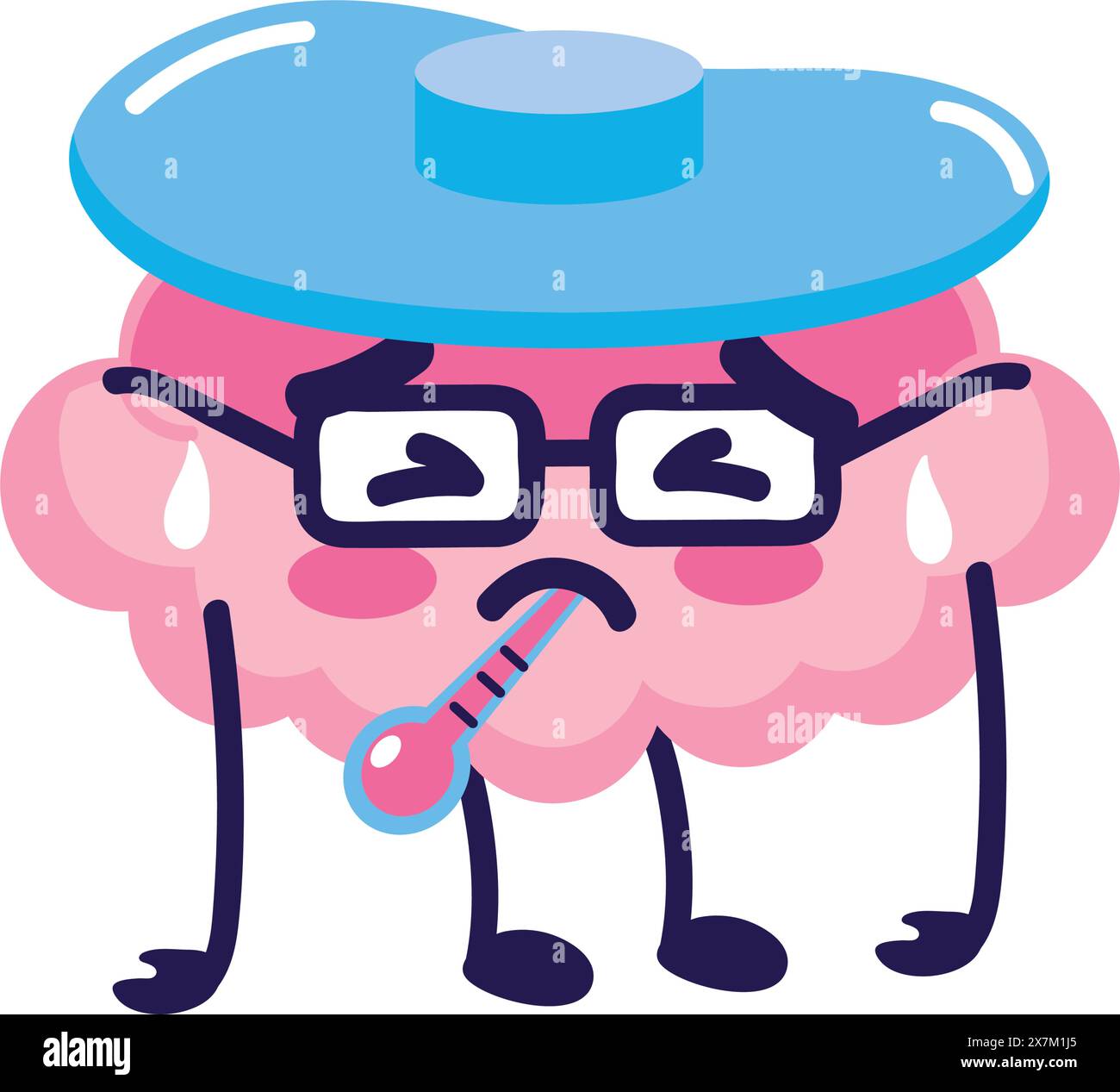 sick brain with fever Stock Vector Image & Art - Alamy