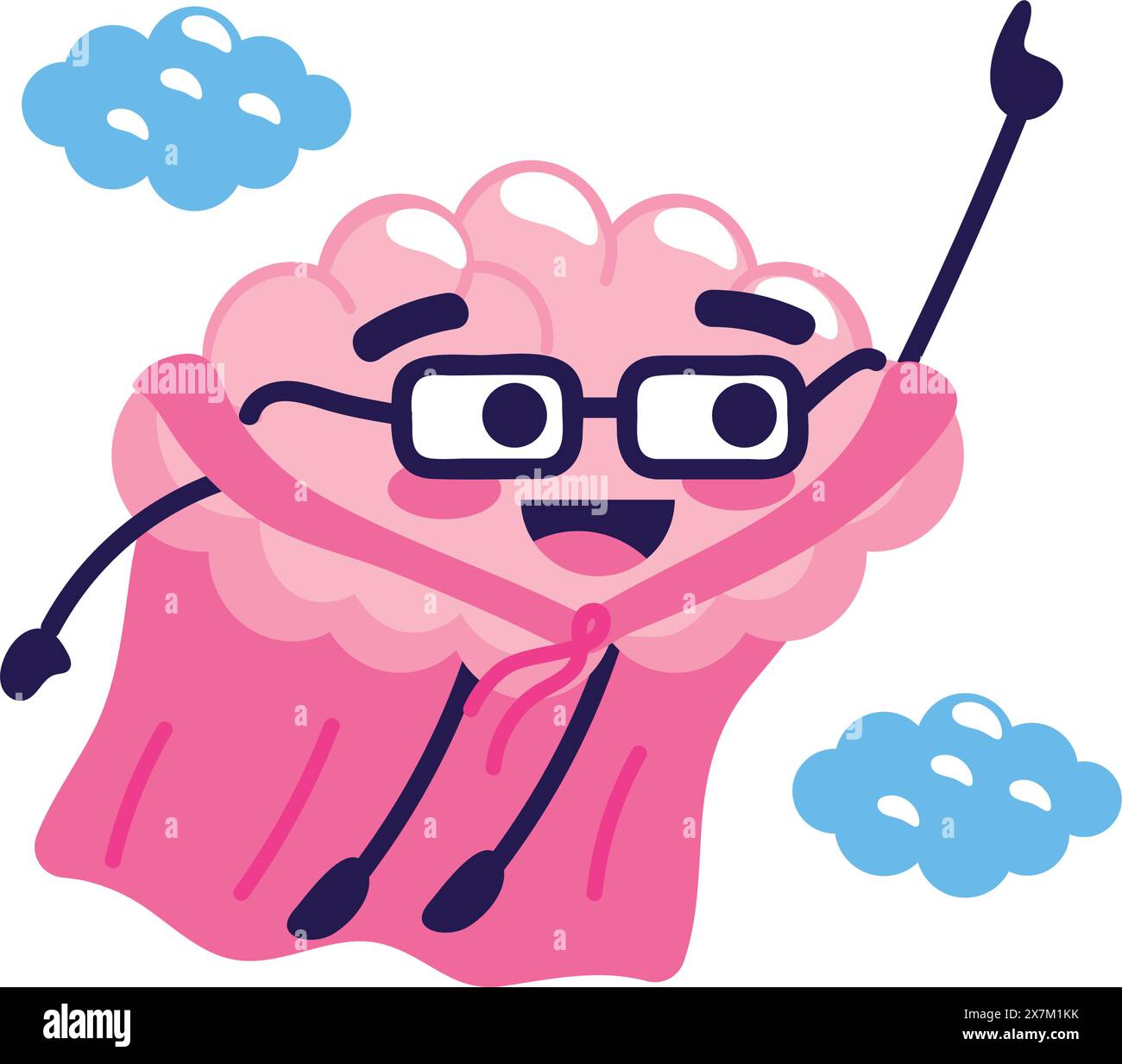 brain super hero with cape Stock Vector Image & Art - Alamy