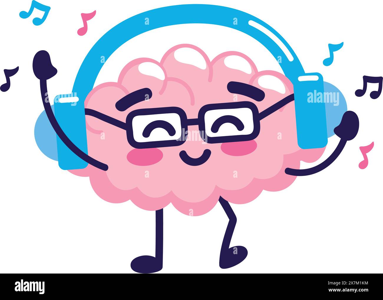 cute brain listening music Stock Vector Image & Art - Alamy