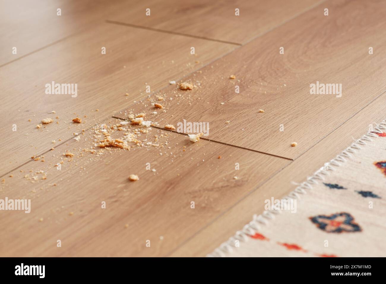 Dirt and dust on wooden floor Stock Photo - Alamy