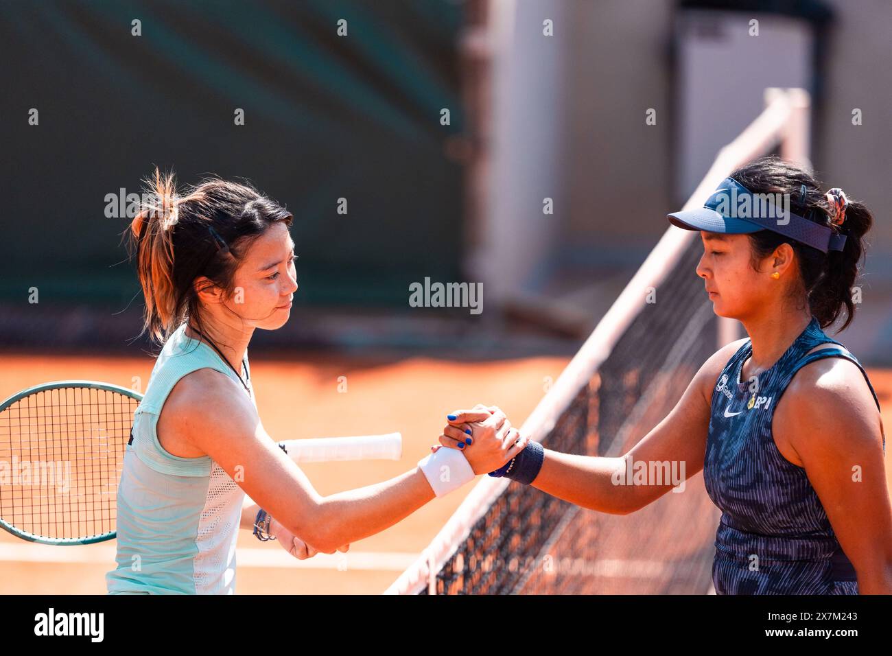 Alexandra EALA (PHI) and Ye-Xin MA (CHN) during the Roland-Garros 2024 ...