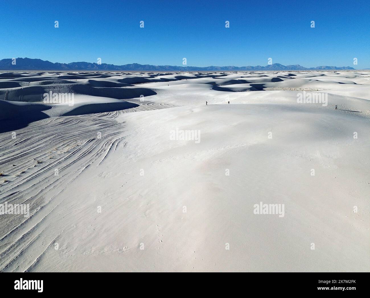 White dunes aerial view - White Sands National Park, New Mexico Stock ...