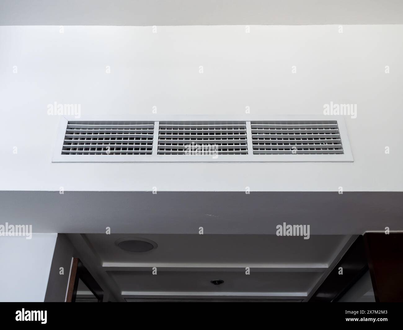 Front view of air conditioning wall mounted ventilation system on ...