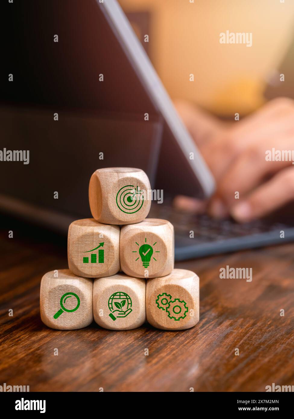 Green business, leadership, marketing goal target process and action ...