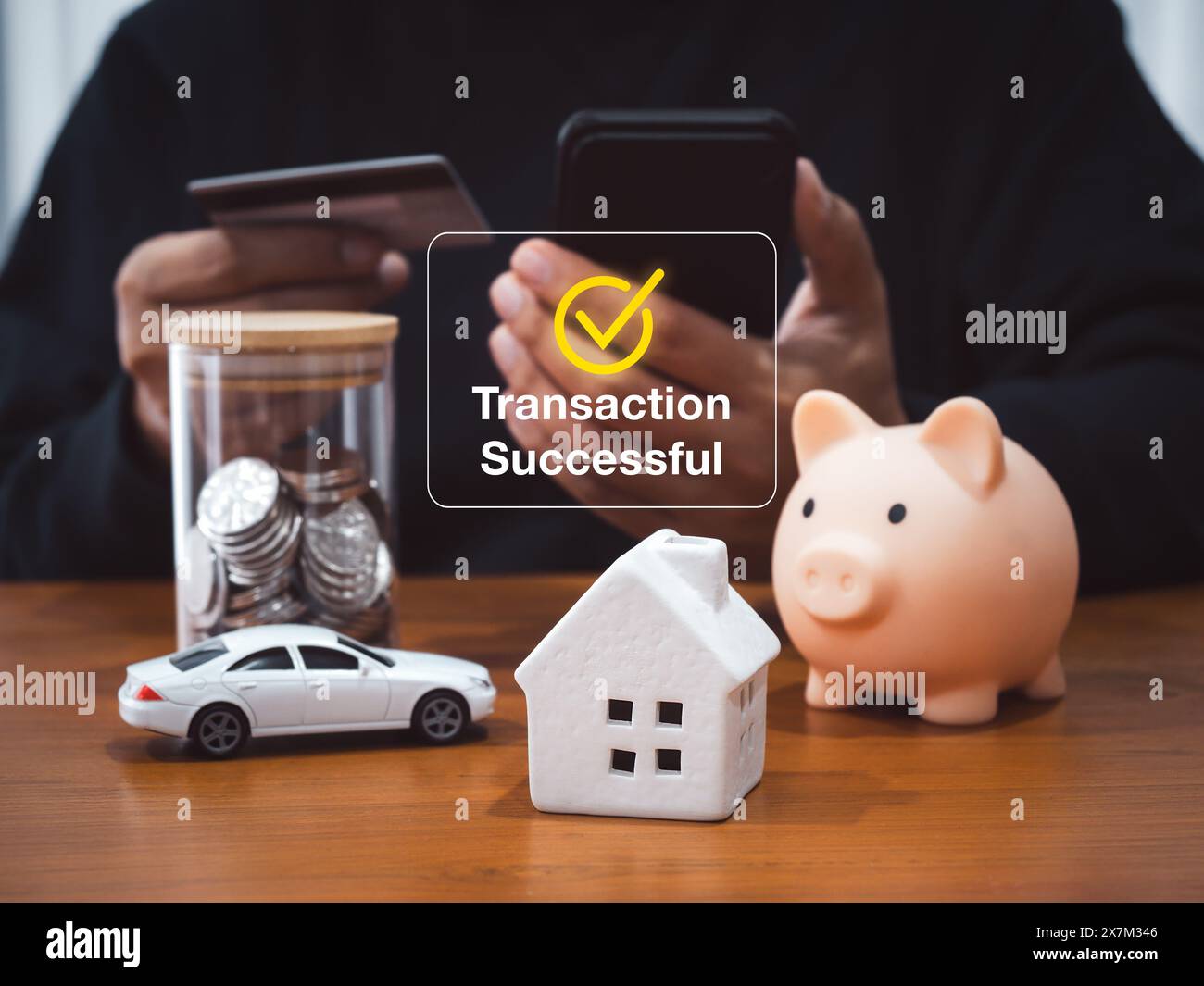 Payment success, financial monthly transaction concepts. Checkmark ...