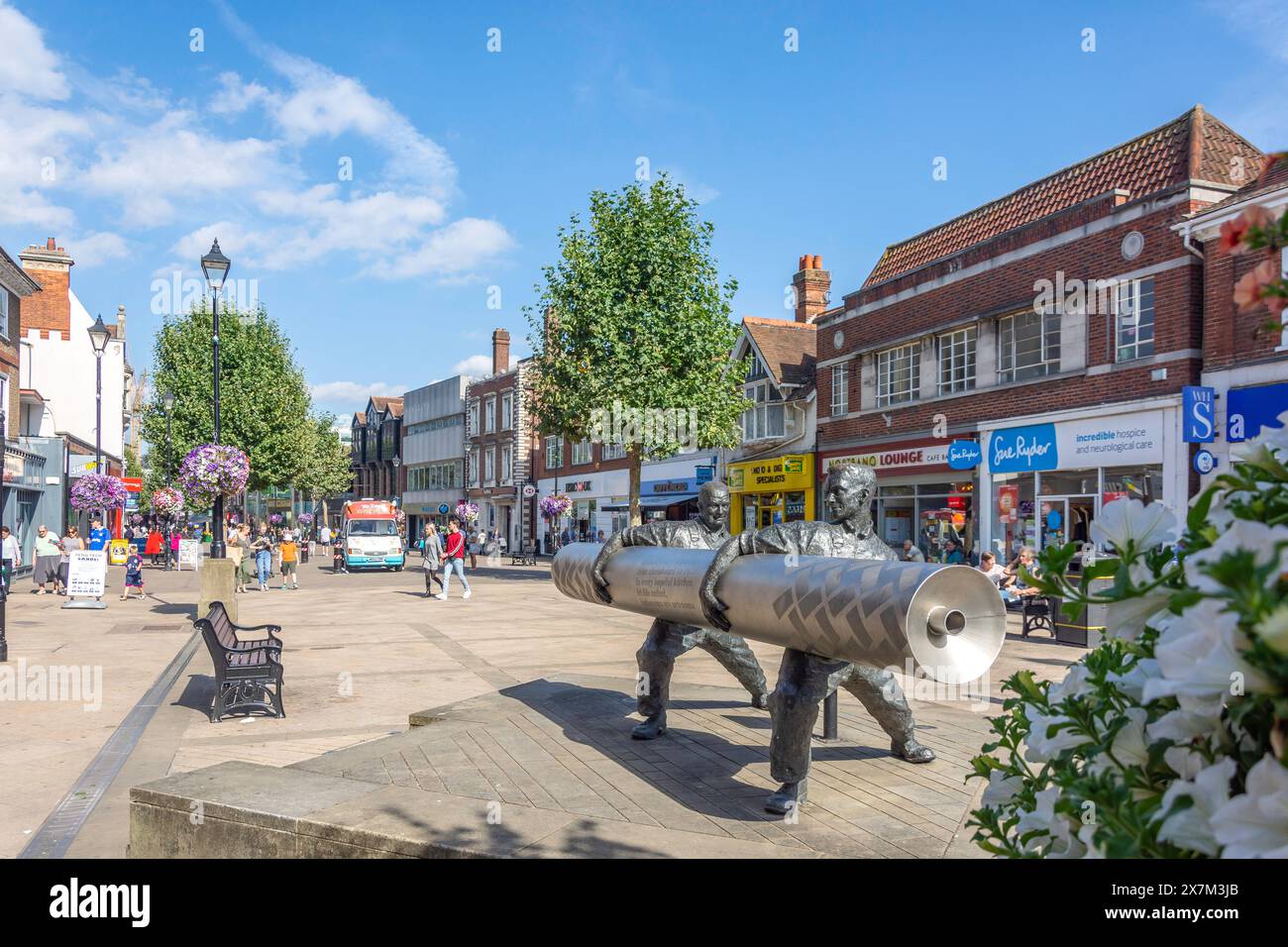 The lino sculpture on pedestrianised high street staines upon th hi-res ...
