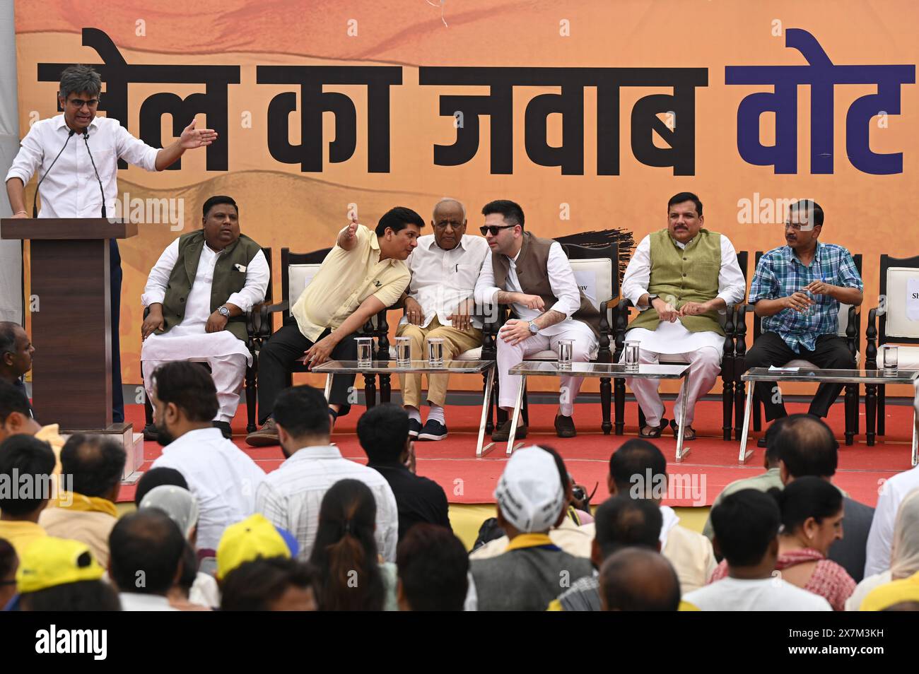 NEW DELHI, INDIA - MAY 19: Delhi Chief Minister Arvind Kejriwal, along ...