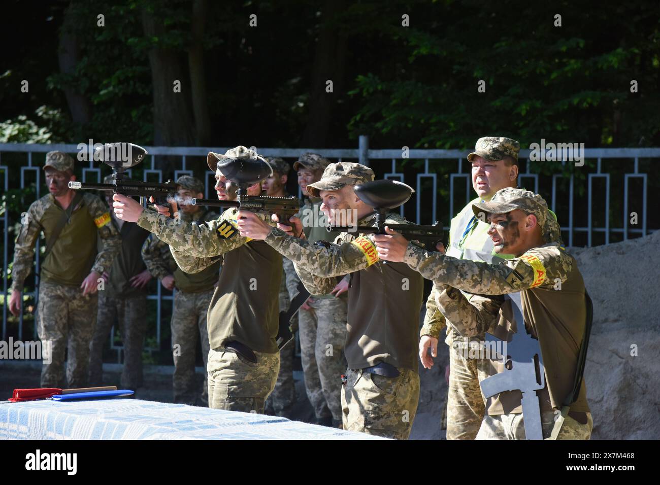May 17, 2024, Lviv, Ukraine: Cadets shoot with paintball guns while ...