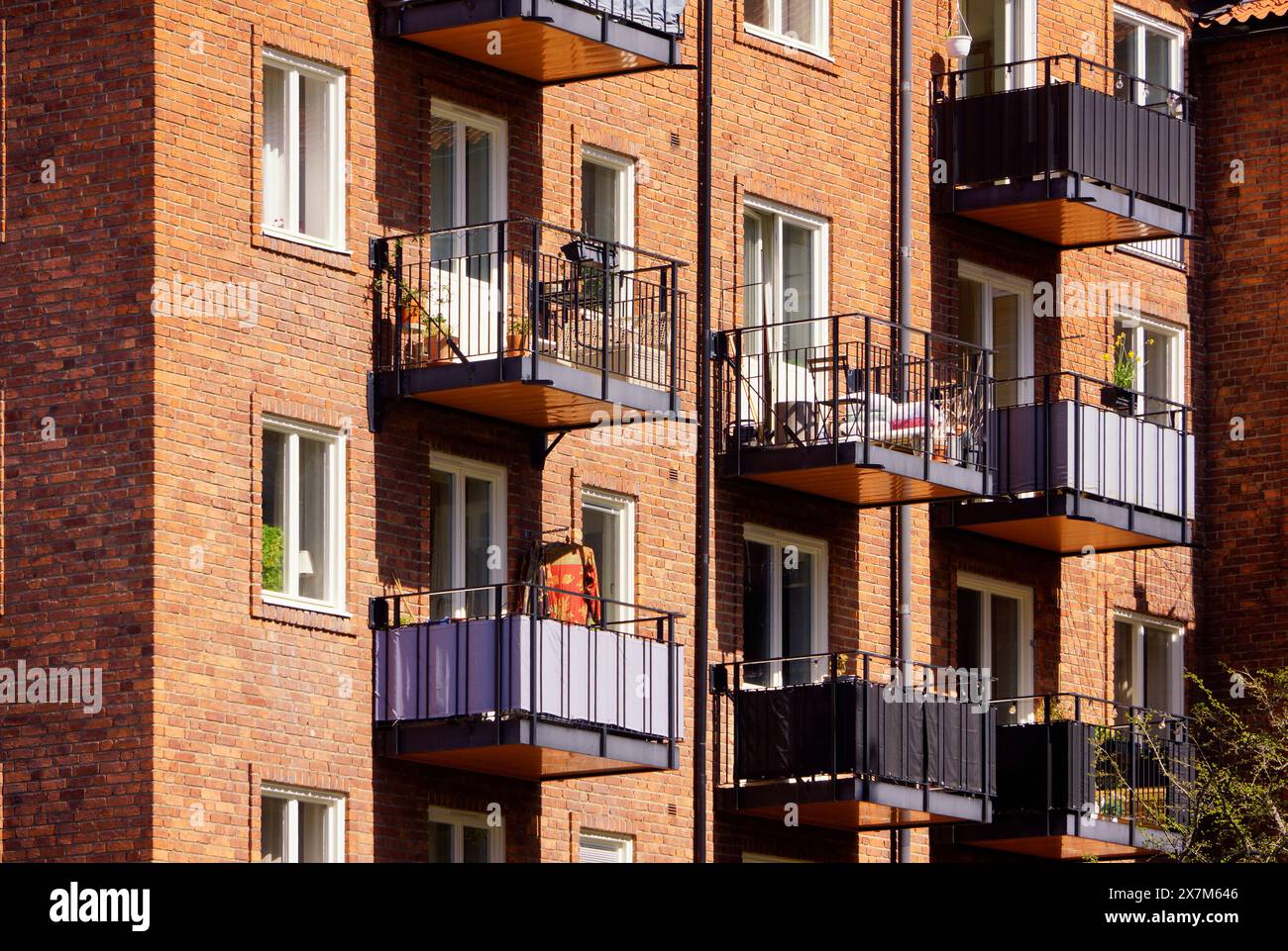 Facade of a old mansion block around Stockholm in Sweden Stock Photo ...