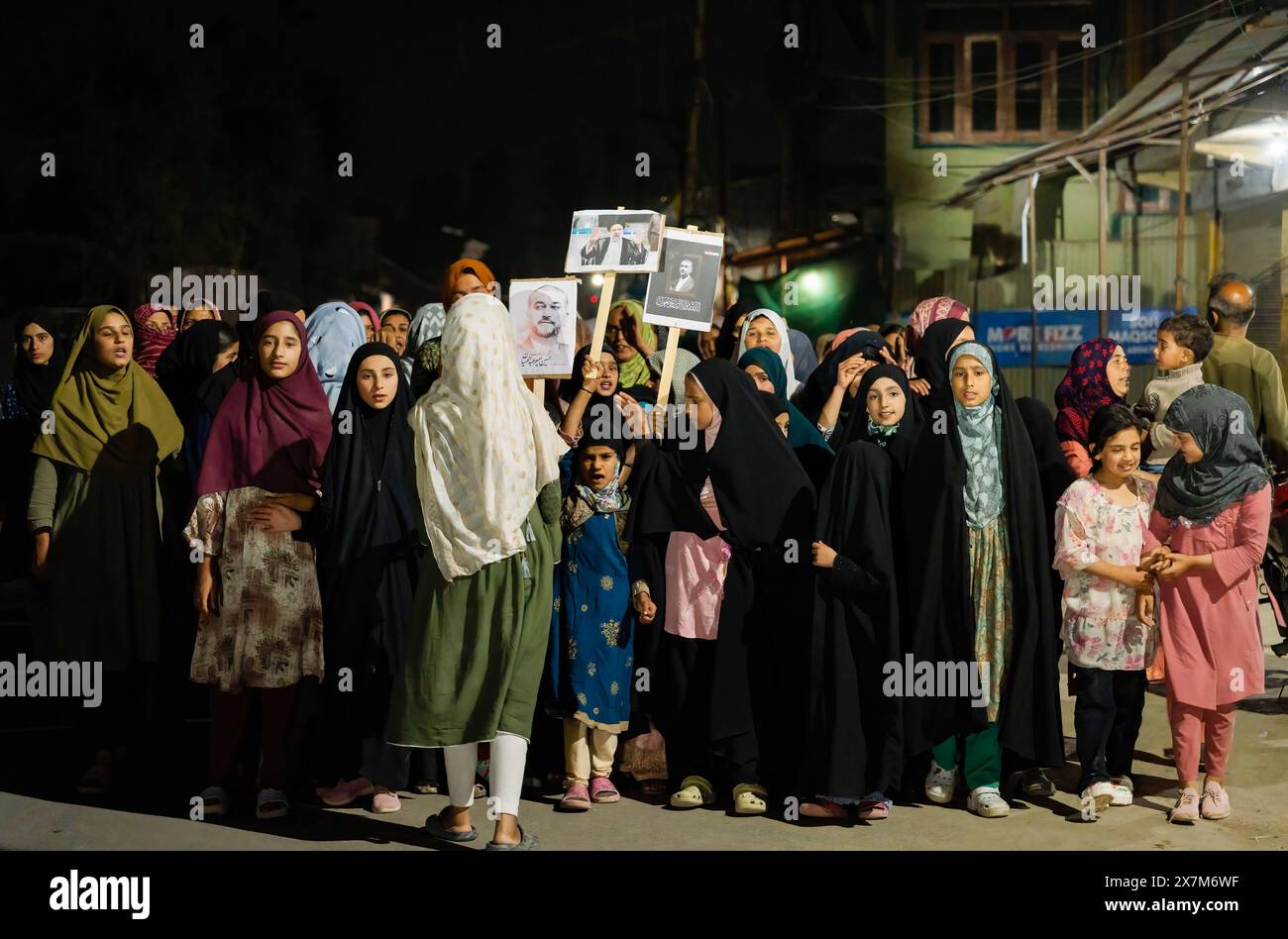 Srinagar, Kashmir. 20th May, 2024. Kashmiri Shia Muslim women march during a rally mourning the ...