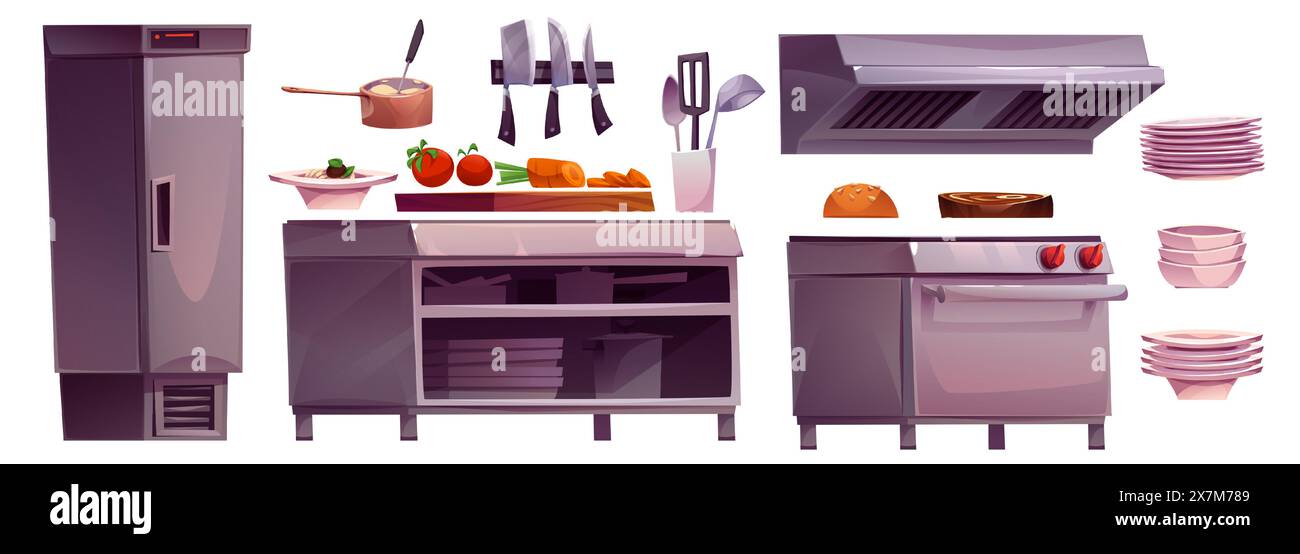 Restaurant chef kitchen interior to cook food. Professional commercial ...