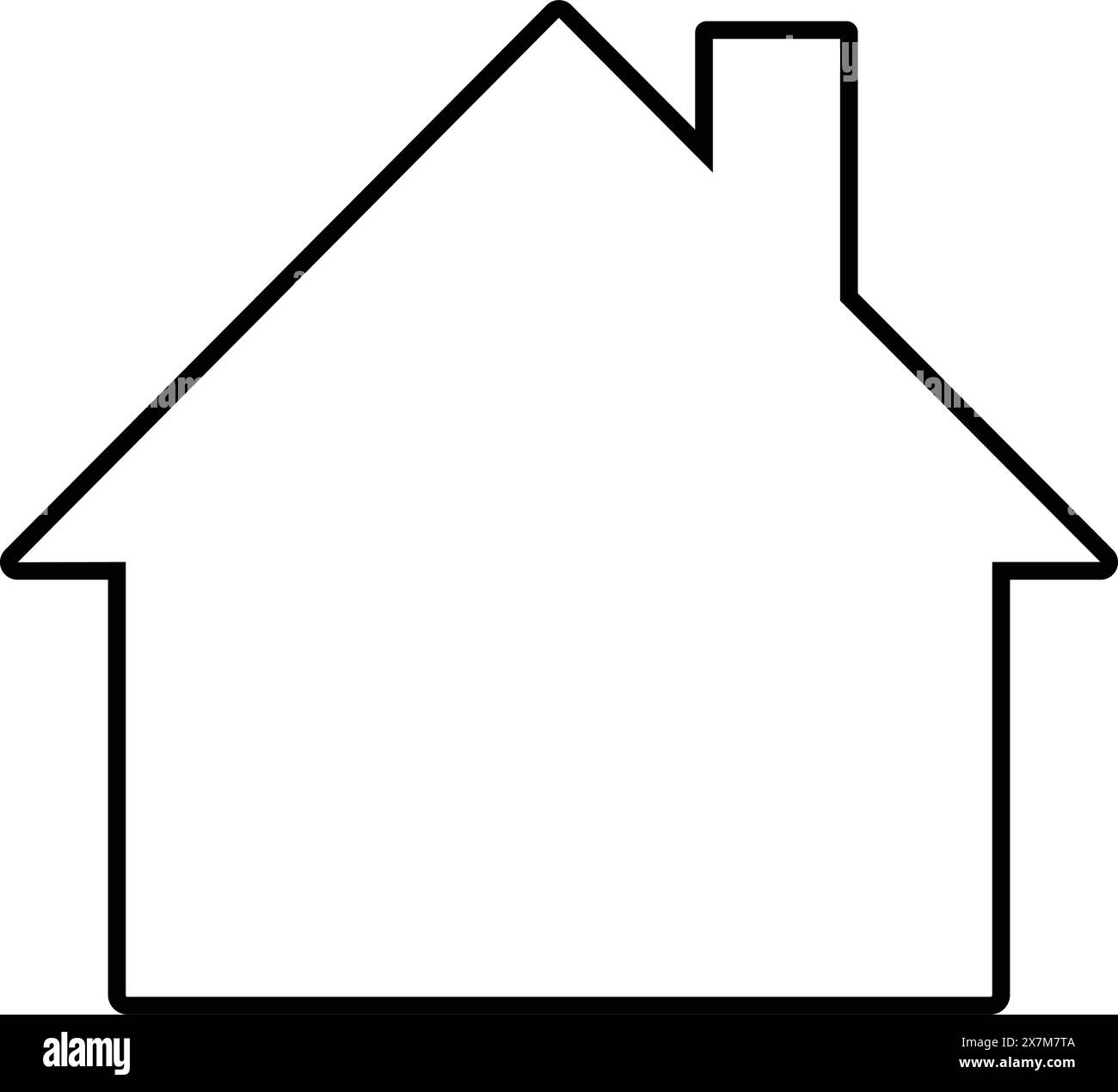 House Outline Icon. Real Estate Linear vector illustration. Home ...