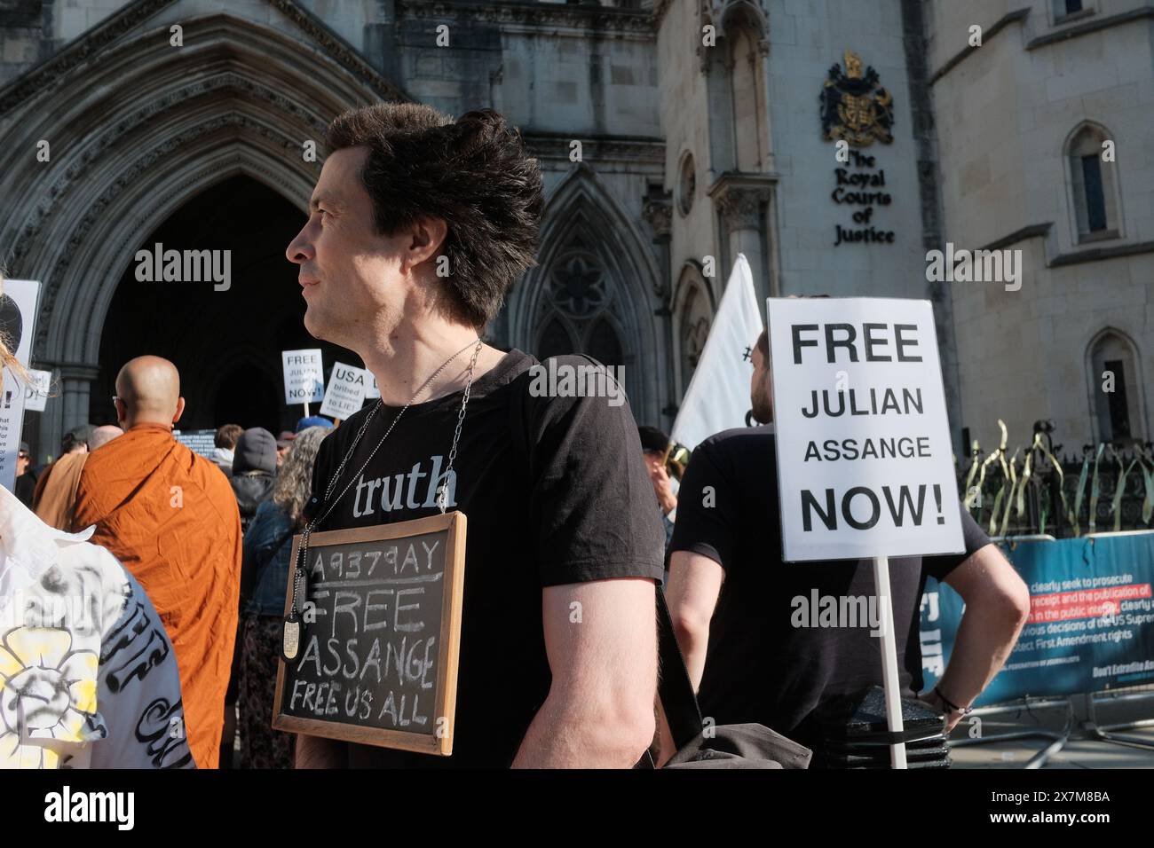 London, UK. 20th May, 2024. Supporters of Julian Assange gather at the ...