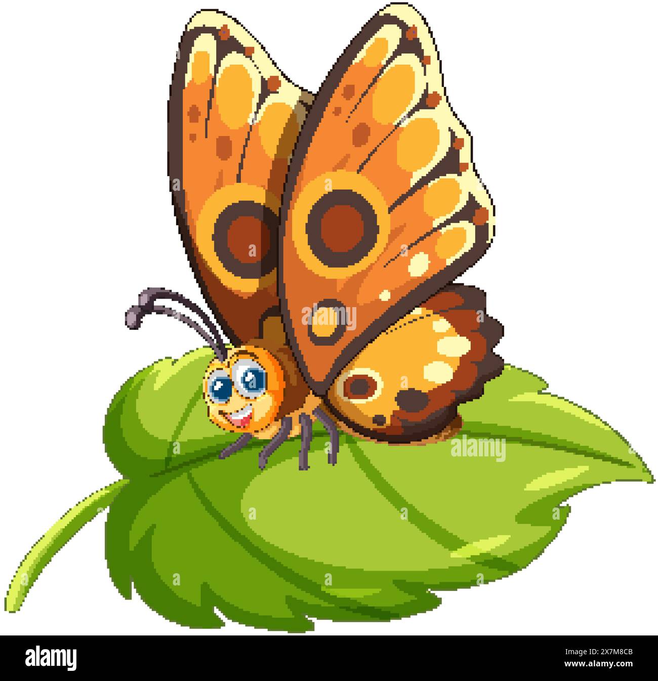 Cartoon butterfly with a cute, smiling face Stock Vector Image & Art ...