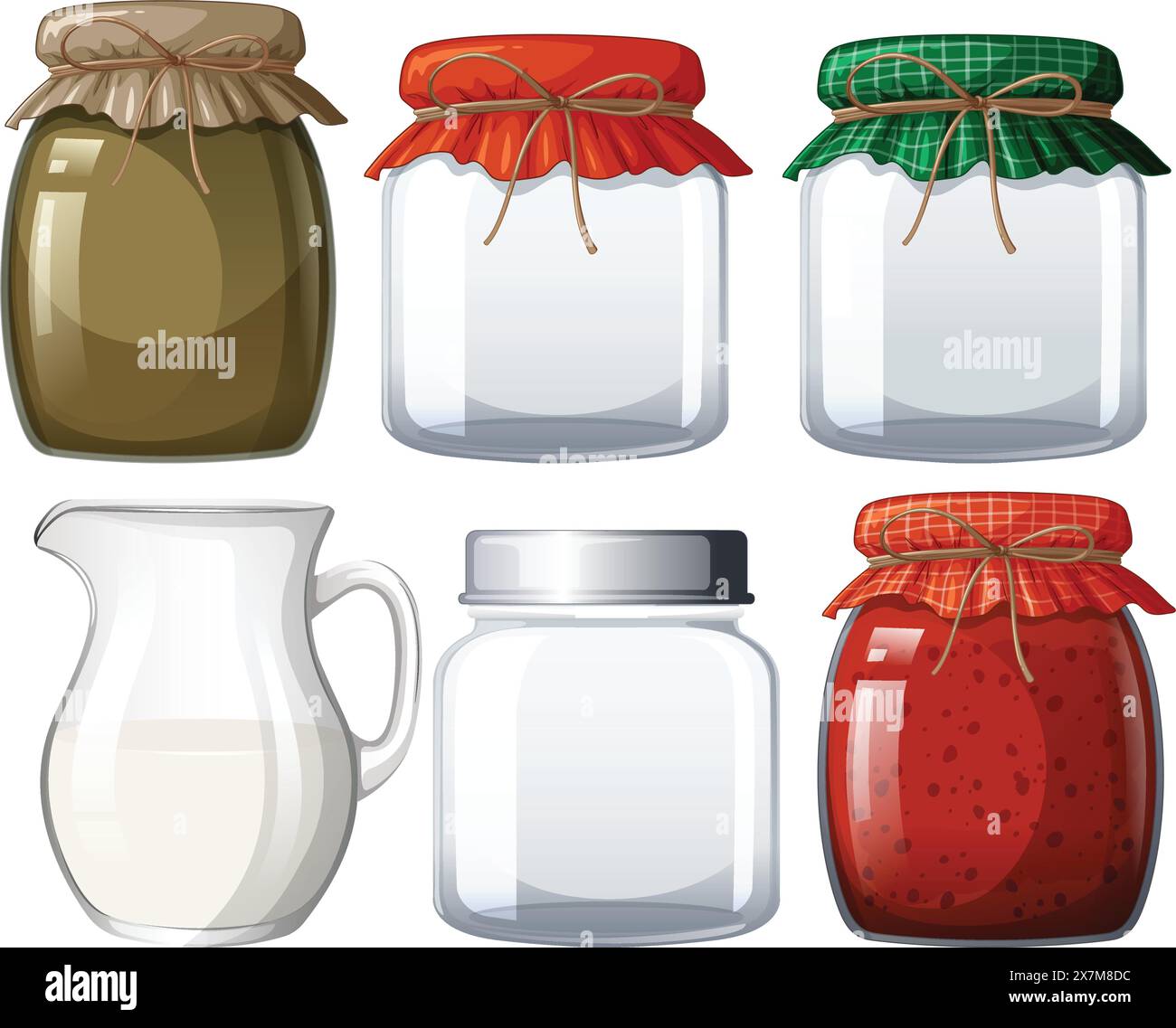 Illustration of empty and filled kitchen jars Stock Vector Image & Art ...