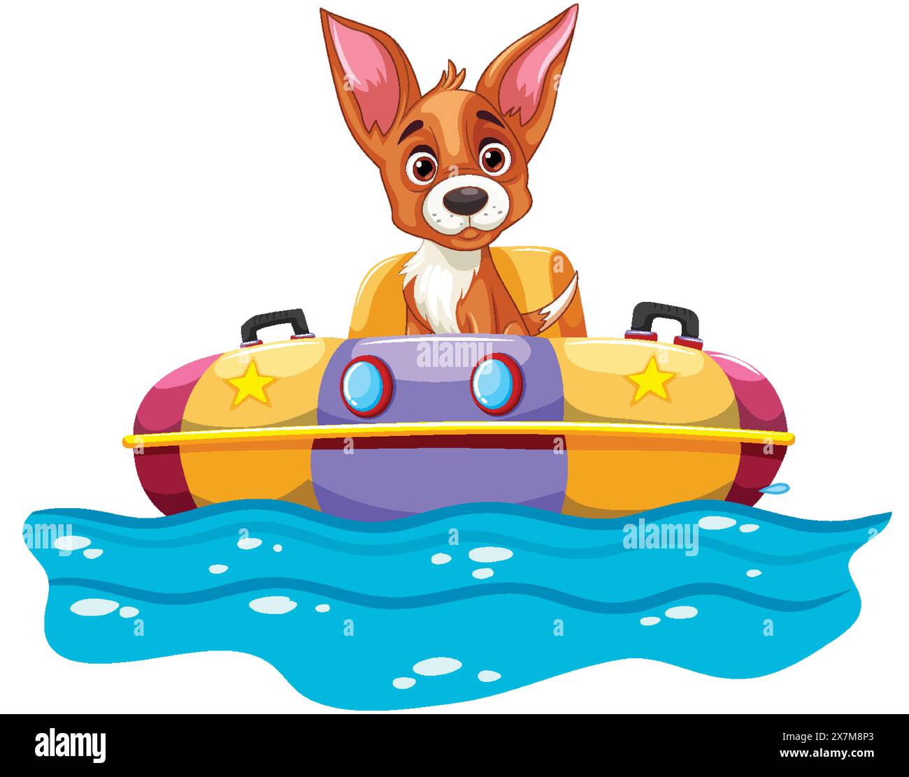 Cartoon dog enjoying a ride on a watercraft Stock Vector Image & Art ...