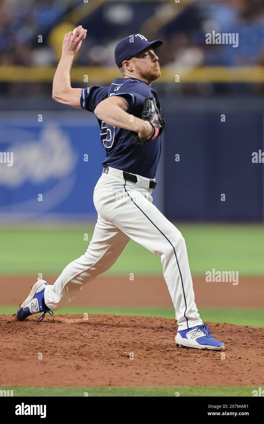 St. Petersburg, FL: Tampa Bay Rays pitcher Richard Lovelady (55) made ...