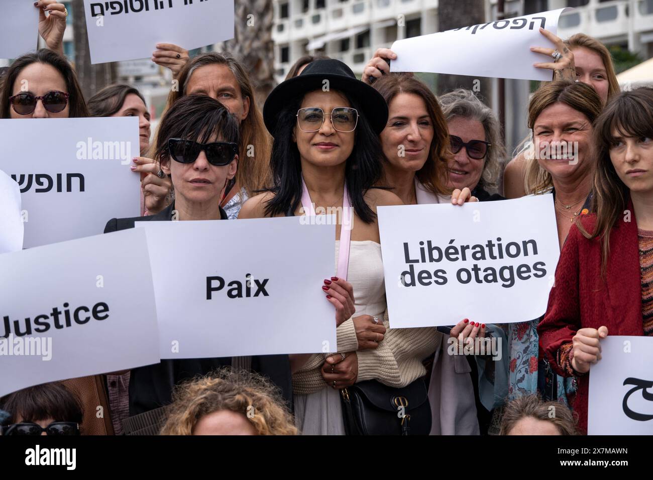 Moroccan Belgian actress Loubna Azabal (first from L) and producer ...