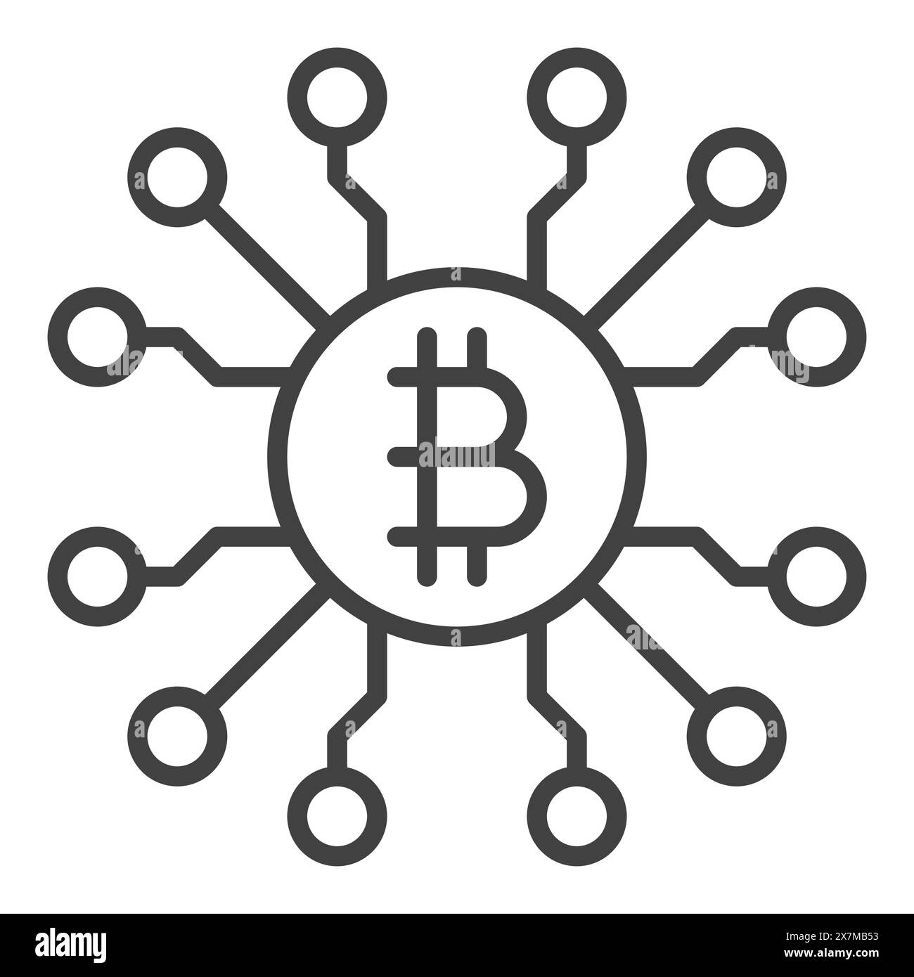 Bitcoin Chip vector Crypto Technology concept linear icon or symbol Stock Vector Image & Art - Alamy