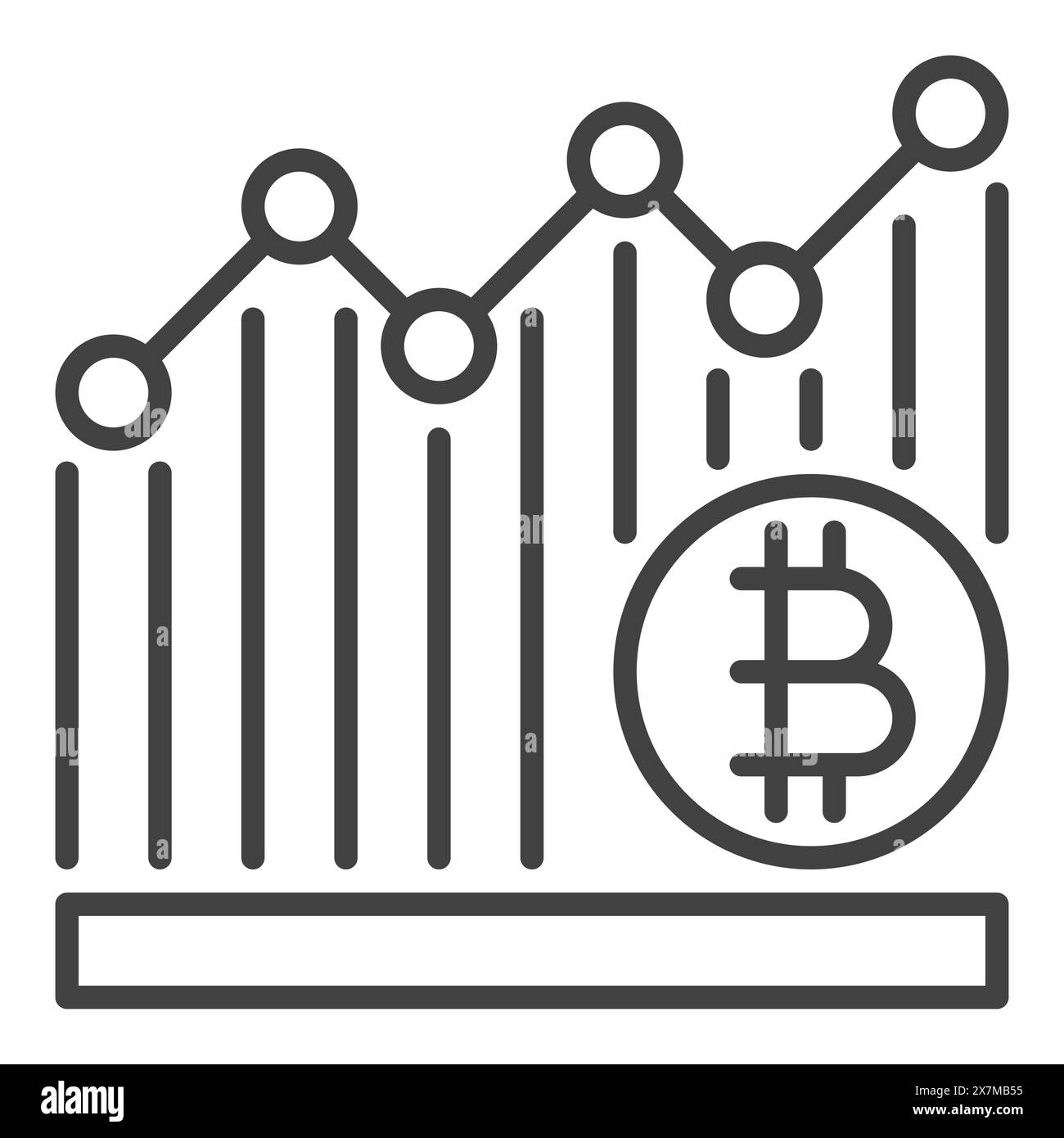 Bitcoin Cryptocurrency Graph vector Crypto Trading concept linear icon or symbol Stock Vector ...