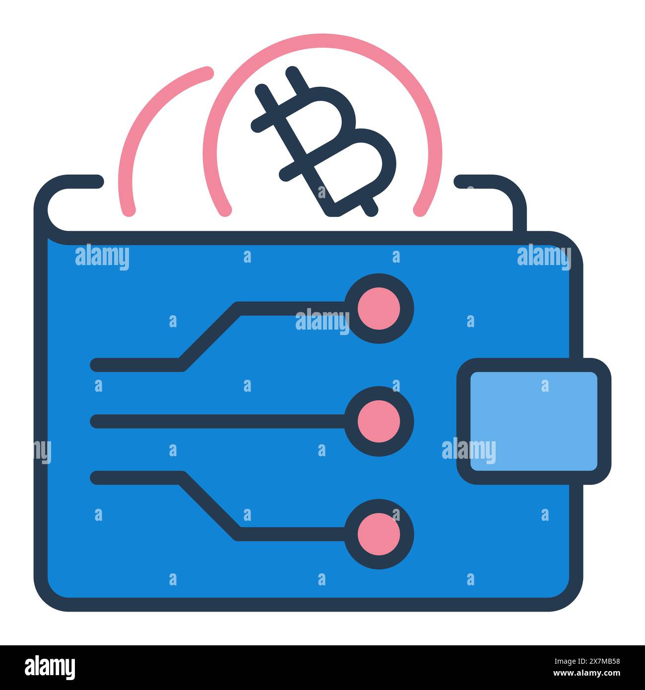 Bitcoin Wallet vector Decentralized Cryptocurrency concept colored icon ...