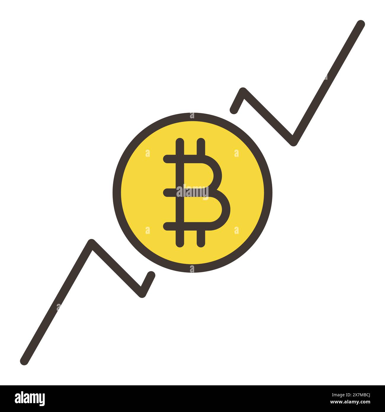 Bitcoin Rising Graph vector Blockchain Technology concept colored icon ...