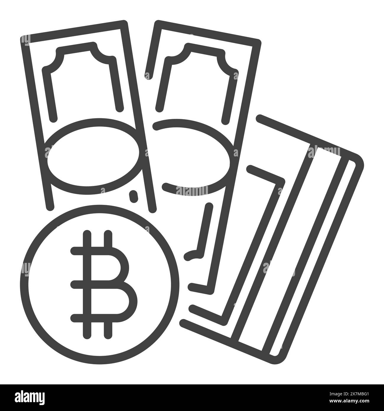 Money with Bitcoin vector Cryptocurrency concept icon or symbol in ...