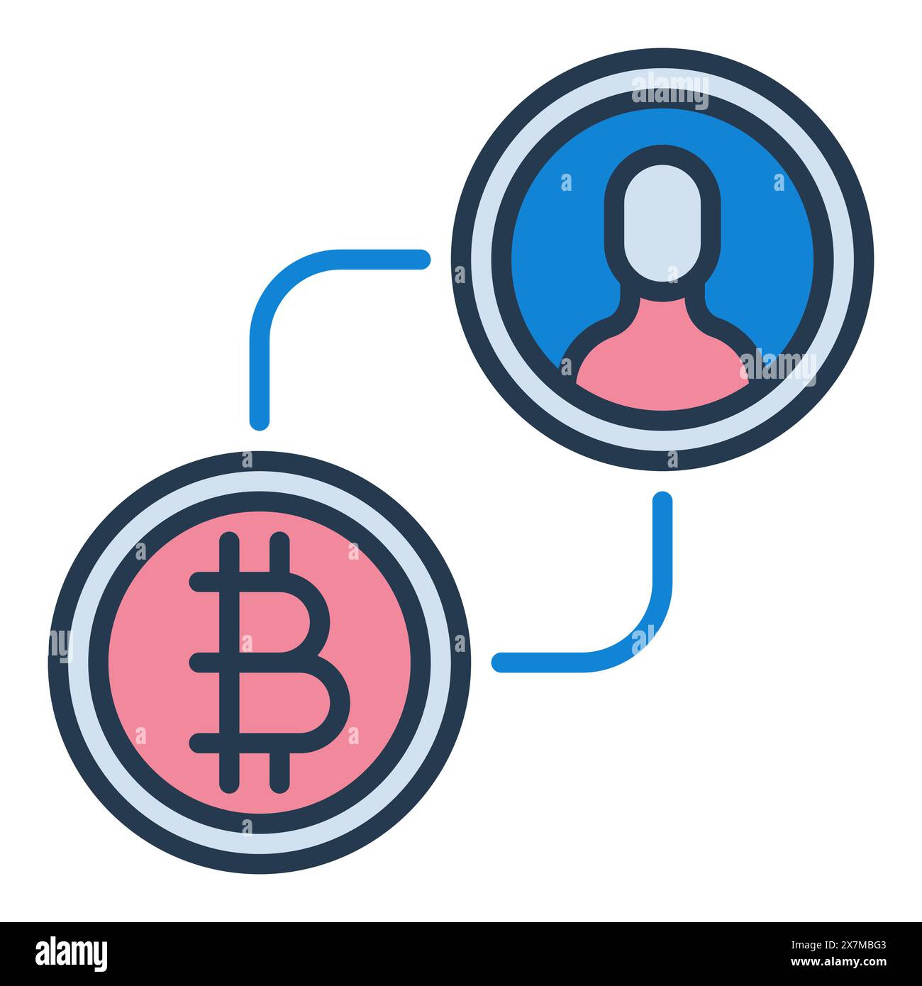 Bitcoin exchange sign vector Crypto P2P concept colored icon or design ...
