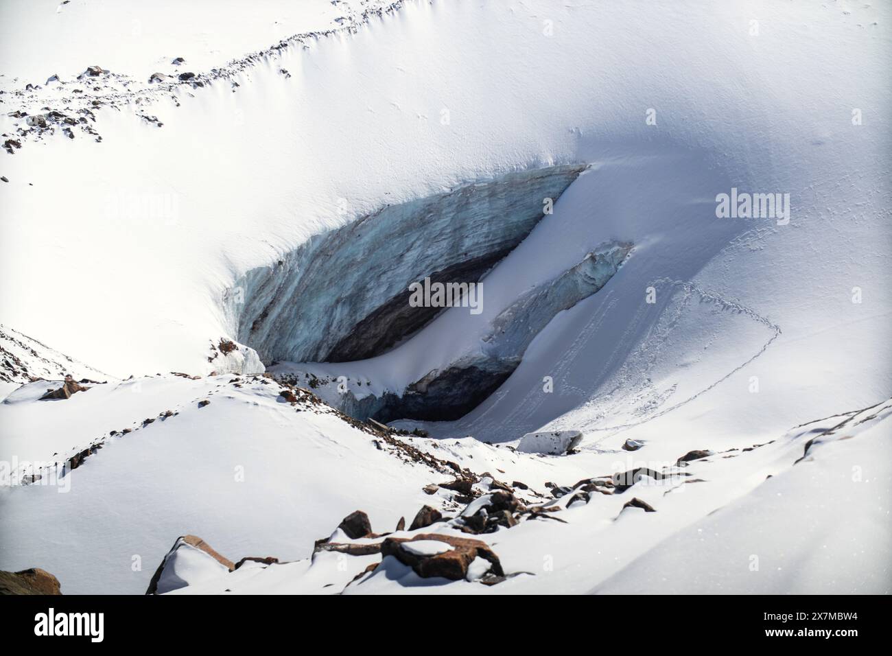 Bogdanovich Glacier in the Almaty Mountains of Kazakhstan, Ile Alatau ...