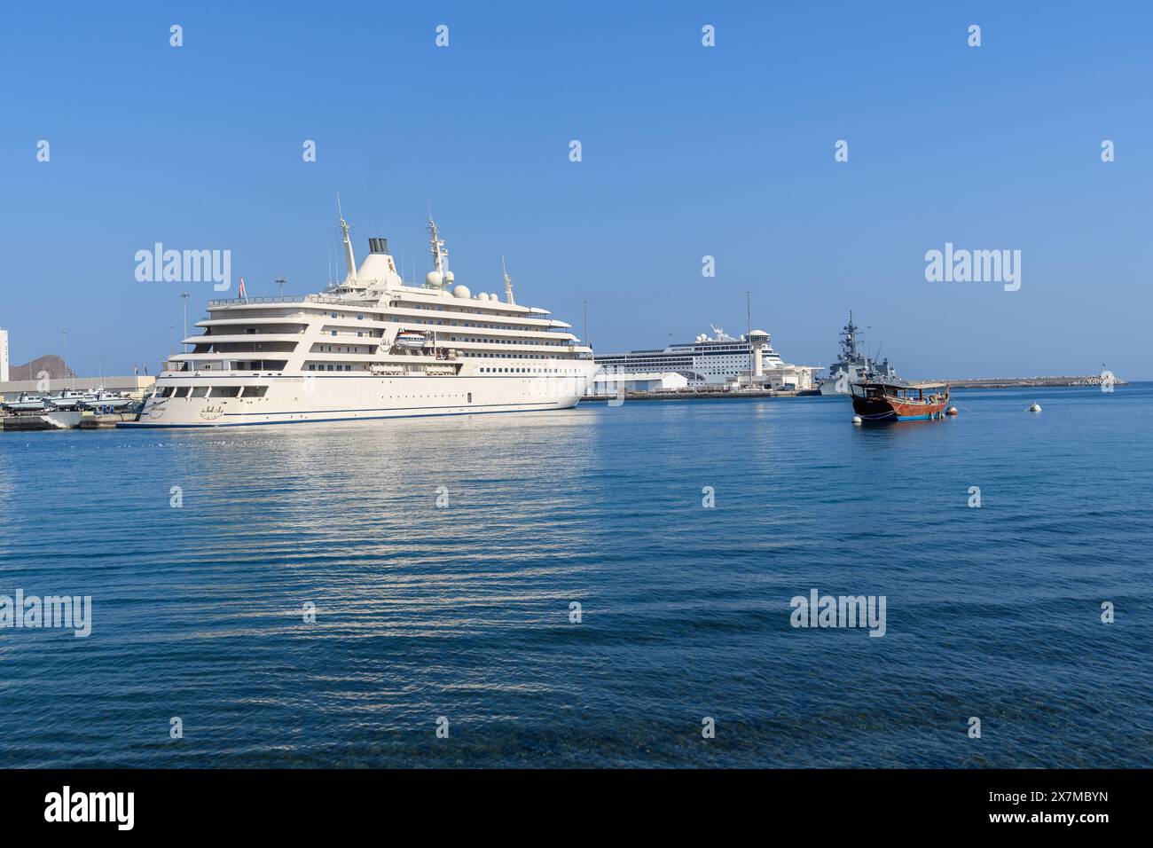 Muscat, Oman - January 2, 2024: The port of Muscat hums with life ...