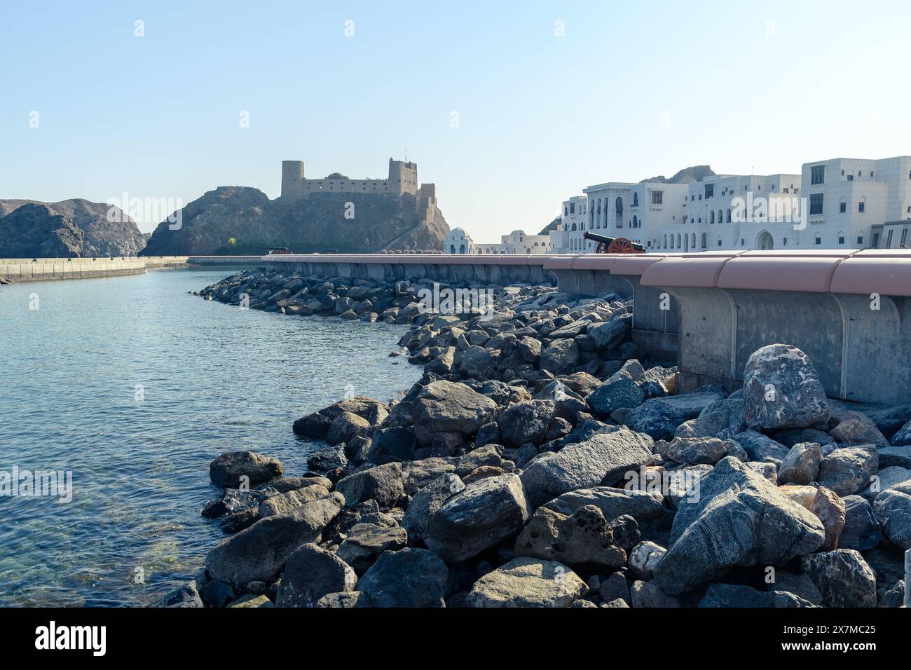 Muscat, Oman - January 2, 2024: The calm waters of the Gulf of Oman ...