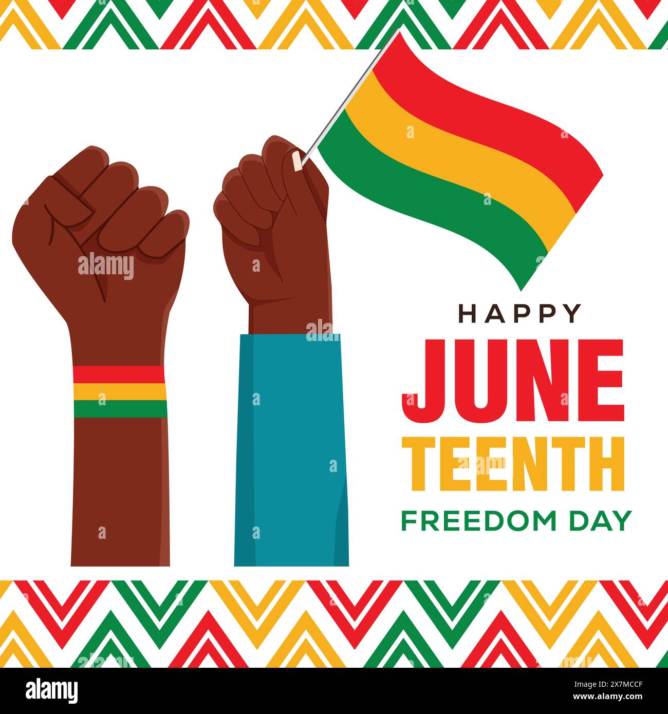 flat design happy Juneteenth Freedom Day illustration Stock Vector ...