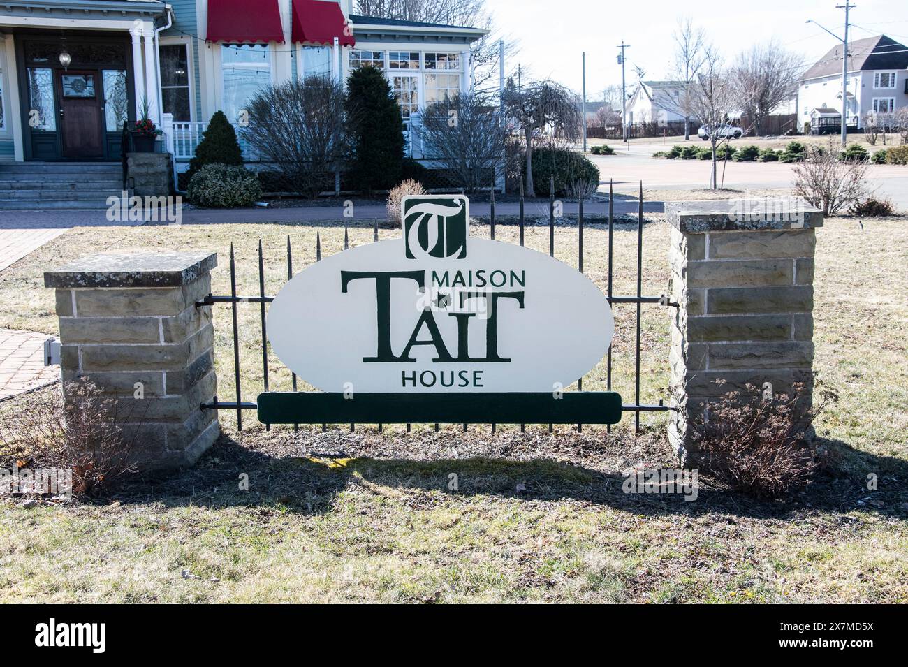 Tait House sign in downtown Shediac, New Brunswick, Canada Stock Photo ...