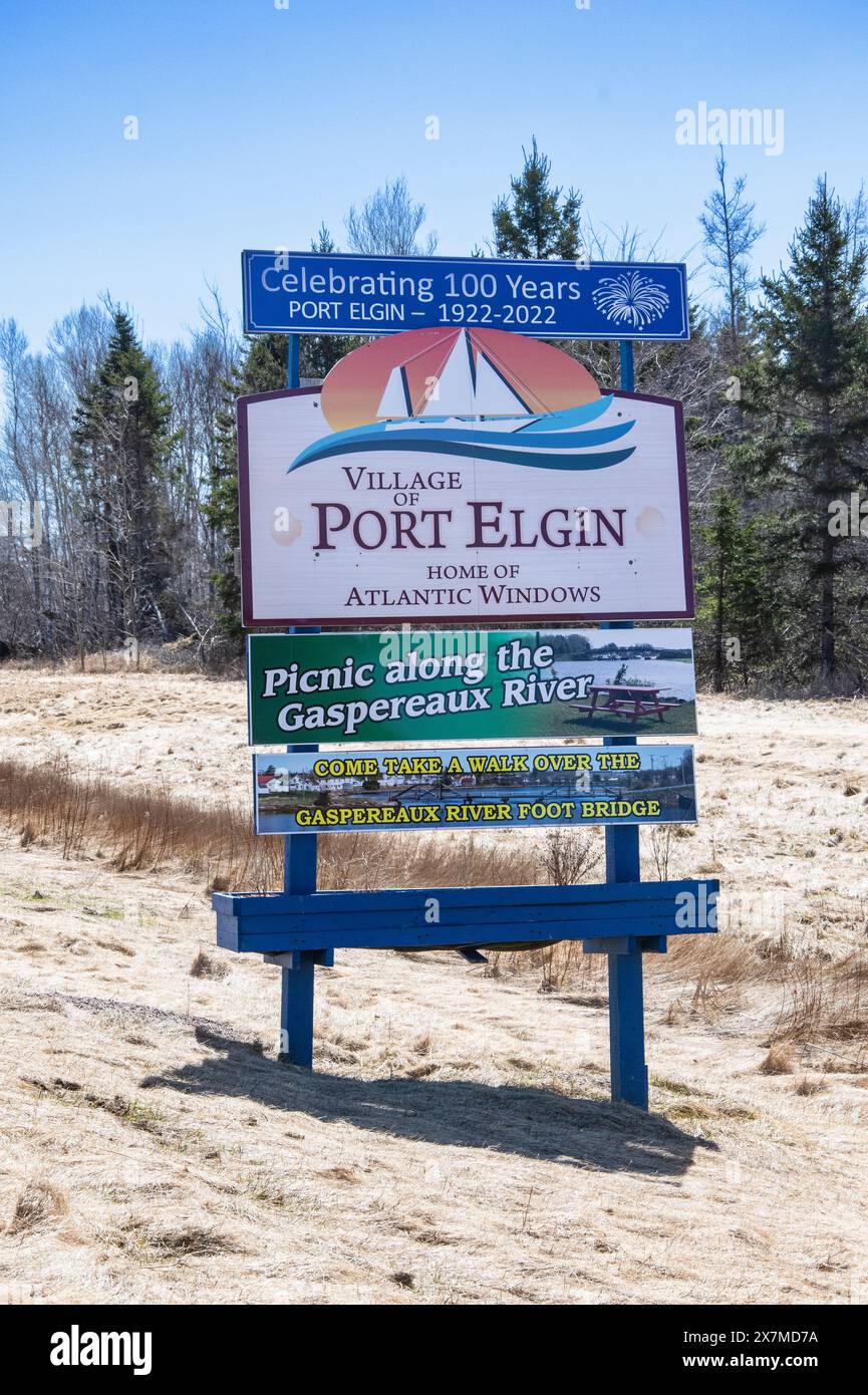 Welcome to the village of Port Elgin sign in New Brunswick, Canada ...