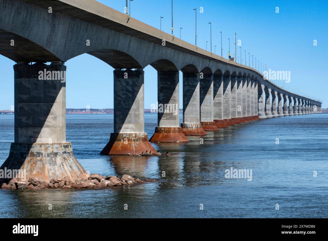 Confederation Bridge from Cape Jourimain, New Brunswick, Canada Stock ...