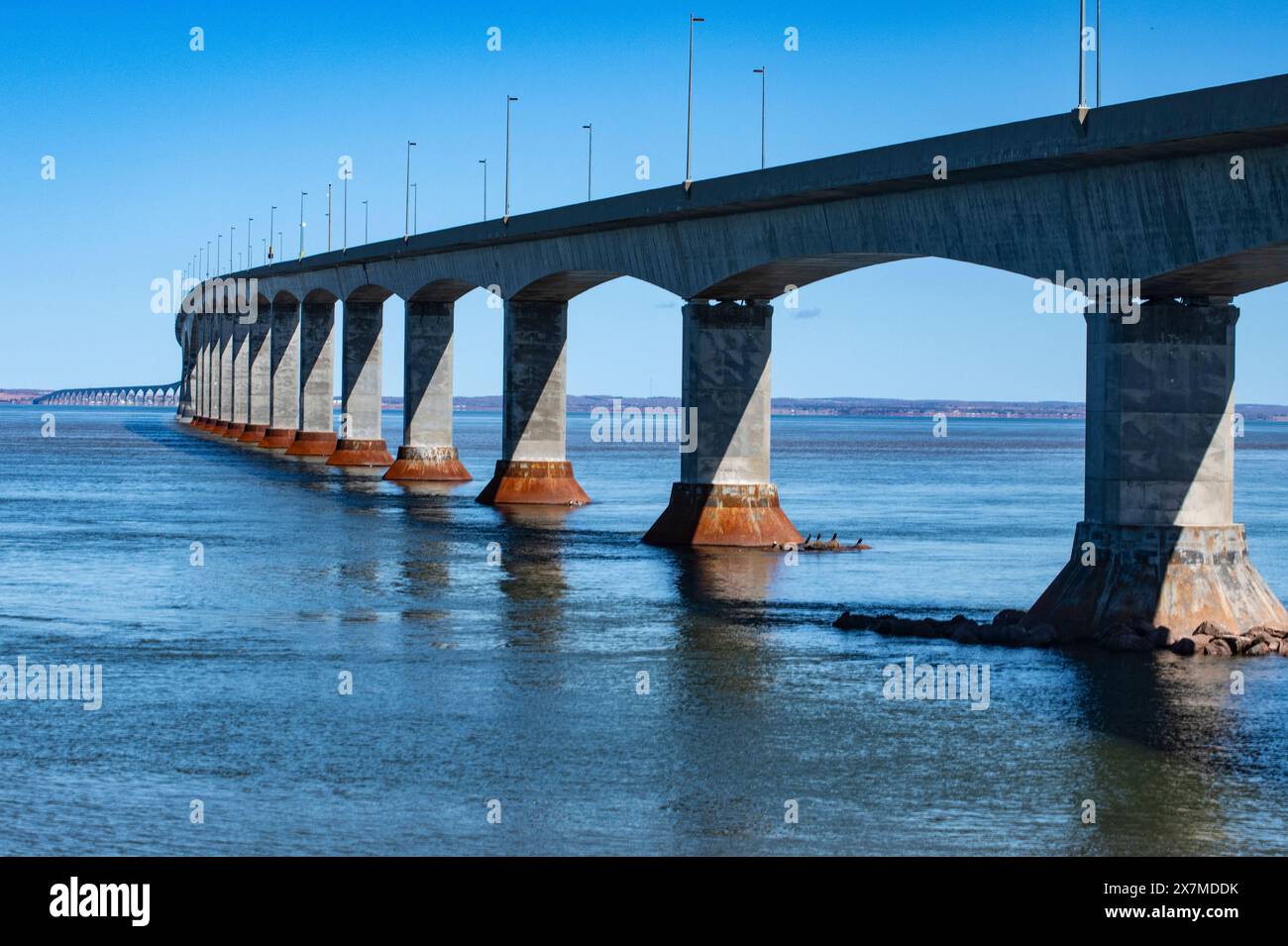 Confederation Bridge from Cape Jourimain, New Brunswick, Canada Stock ...